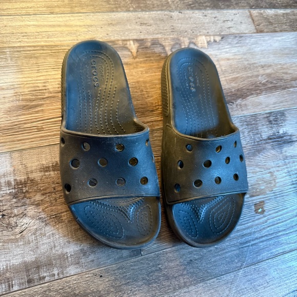 CROCS | Shoes | Crocs Classic Slides Black Iconic Comfort Slipons ...